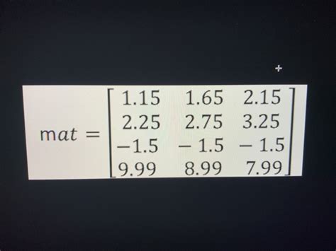 Solved Write A Script To Create The Following Matrix