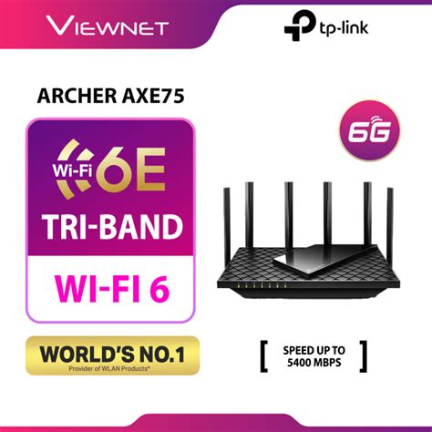 TP Link Archer AXE75 AXE5400 Tri Band Gigabit Wi Fi 6E New 6GHz Band OneMesh Wireless WiFi