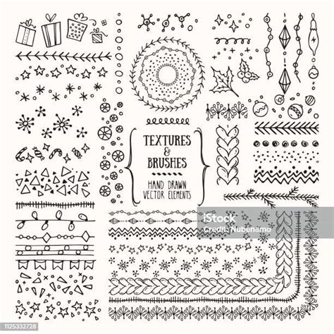 패턴 브러쉬 겨울 휴일 파티 장식 축제 그림에 관련 된 손으로 그려 전단지 포스터 배너 초대 디자인 서식 파일에 대 한 클립