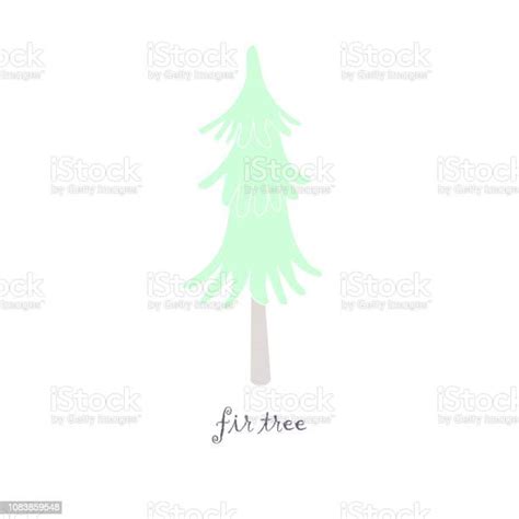 귀여운 전나무 트리 플랫 스타일 벡터 파스텔 컬러 문자 아이콘 숲 나무 낙서 드로잉 고립 된 스 칸디 나 비아 만화 0명에 대한 스톡 벡터 아트 및 기타 이미지 Istock