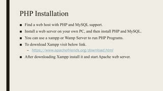 Introduction To PHP PDF