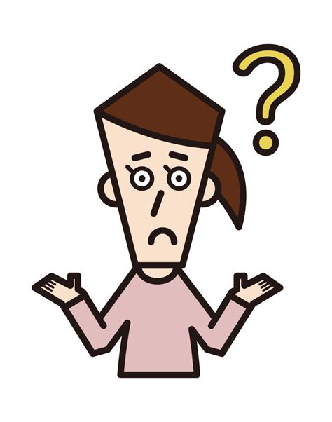 어깨를 으쓱하고 호기심을 보이는 사람여성의 그림 무료 일러스트 소재집 Kukukeke