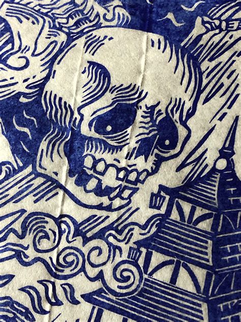 Gashadokuro Linocut On Rice Paper Japanese Mythology Etsy