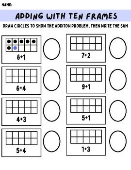 Addition Using Ten Frames By MrsTrexlersTots TPT