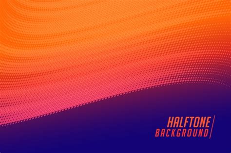 활기찬 흐르는 하프 톤 웨이브 무료 벡터