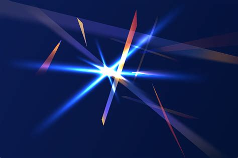 크리스탈 광선 프리즘 굴절 렌즈 플레어 크리스탈 유리 반사 효과 프리즘 벡터 스펙트럼 플레어가 있는 사실적인 빛 누출 효과 밝은