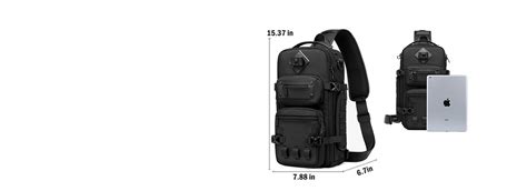 Ozuko 9585 Tactical Style Edc Sling Bag With Tripod Holder