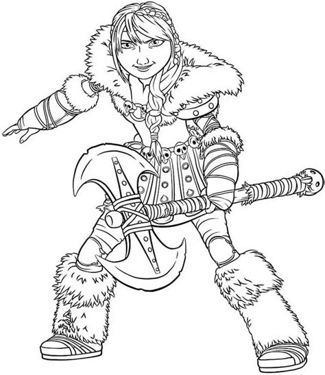 Раскраска Как приручить дракона Распечатать Беззубика и Иккинга