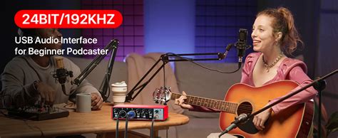 Ebxya 2i2 Usb Audio Interface For Pc Recording 24 Bit 192khz Plug And Play Usb