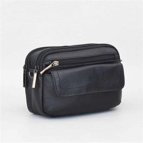 Мъжка чанта от естествена кожа с гайки за колан и дълга дръжка за през рамо Онлайн магазин за