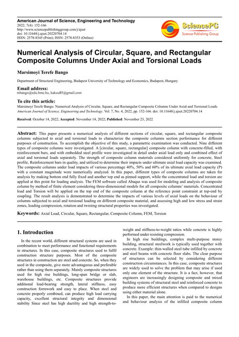 Pdf Numerical Analysis Of Circular Square And Rectangular Composite