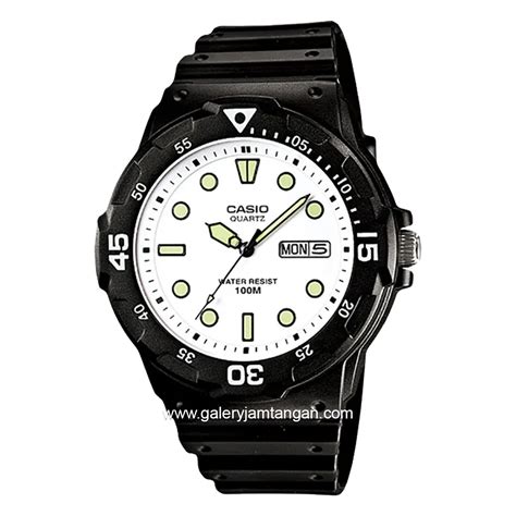 Casio Mrw 200h 7evdf Black Dial White Resin Strap Galery Jam Tangan