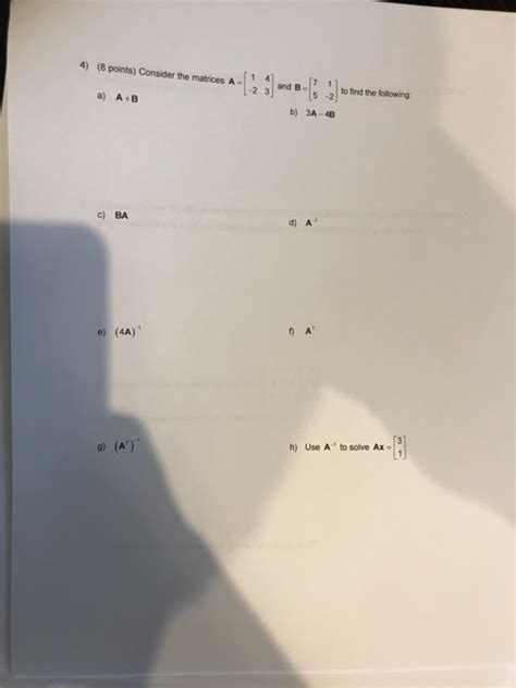 Solved Points Consider The Matrices A And B A To Chegg Com
