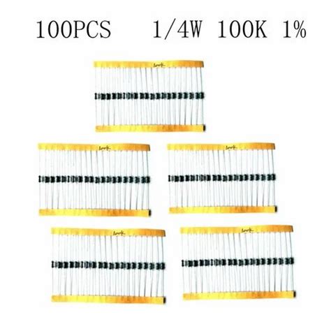 100 Pieces 1 4w Metal Film Resistor Precision Resistor Precision 1 प्रतिरोधों Rajeshwar Impex