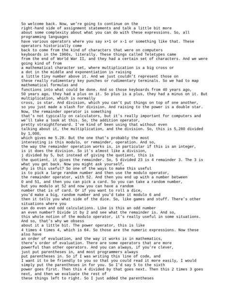 Video 10 Expressions Part 2 Download Free Pdf Computing Mathematics