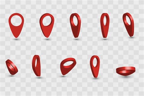 Premium Vector Red Map Pointer Set
