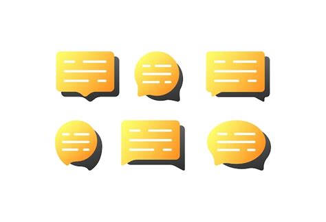Premium Vector Message Bubbles Icons Flat Yellow Notification Bubbles