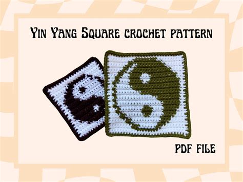 Yin Yang Square Crochet Pattern Yin Yang Crochet Tapestry Graph Pattern Yin Yang Crochet Graph