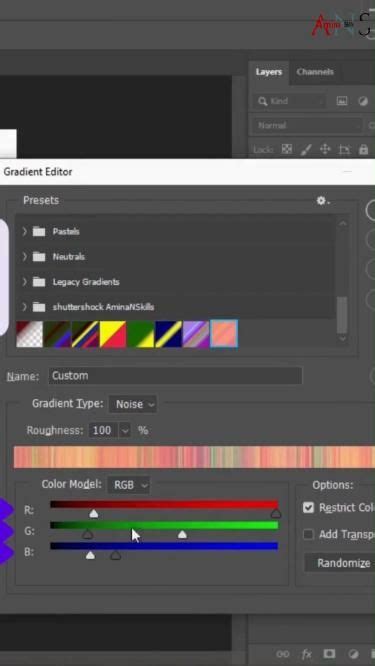 How To Make A Noise Gradient With 100 Roughness In Photoshop