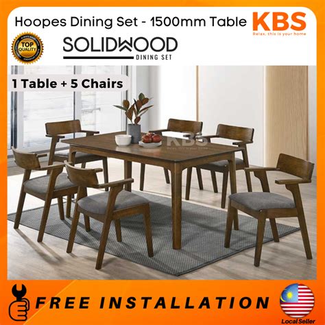 Free Installation Shipping Kbs Hoopes Full Solid Wood Dining Set With 6 Dining Chair