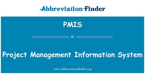 Pmis Stands For Project Management Information System Abbreviation Finder