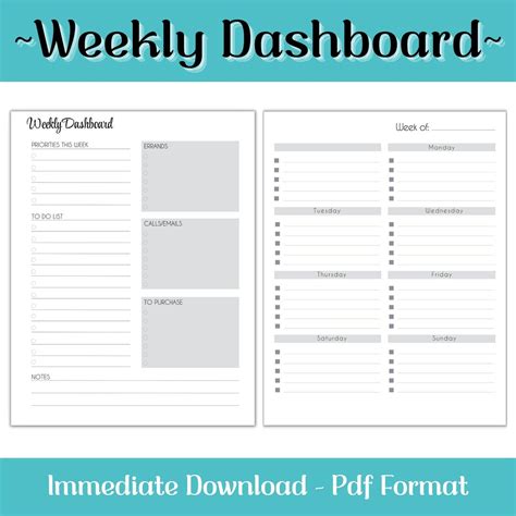 Happy Planner Dashboard Printable Happy Planner Dashboard Layout