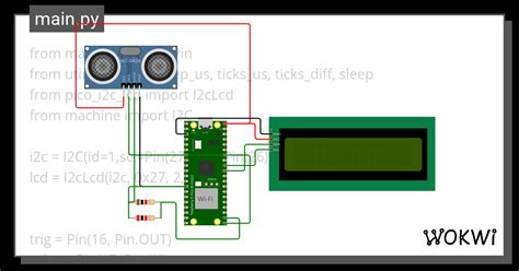 04picolcdultrasonicomor Wokwi Esp32 Stm32 Arduino Simulator