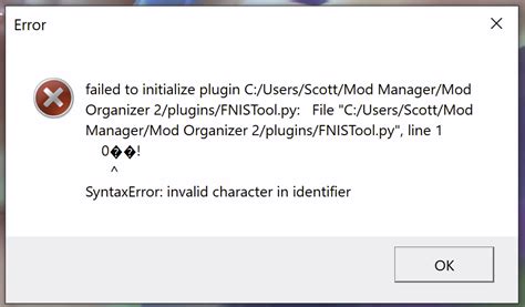 Failed To Initialize Plugin Invalid Character Issue ModOrganizer Modorganizer GitHub