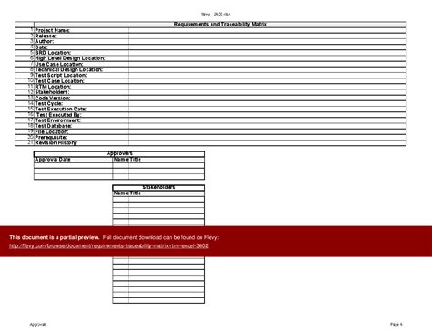 Requirements Traceability Matrix Rtm Excel Template Excel Xls