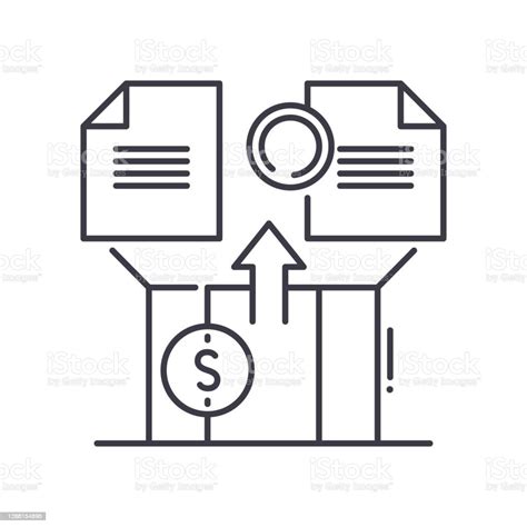프로젝트 수익 아이콘 선형 격리 된 그림 얇은 줄 벡터 웹 디자인 기호 흰색 배경에 편집 가능한 스트로크와 개요 개념 기호 개념에 대한 스톡 벡터 아트 및 기타 이미지