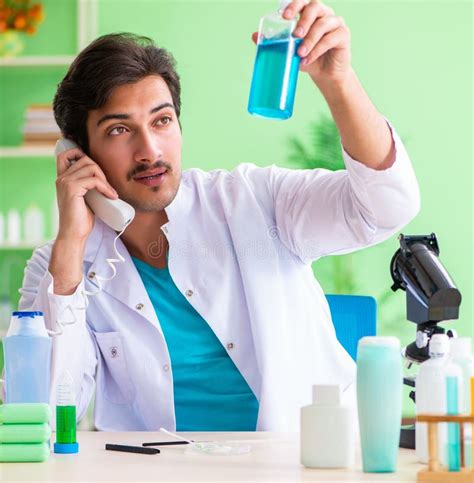 Chemist Testing Soap In The Lab Stock Image Image Of Check Examining 220337959