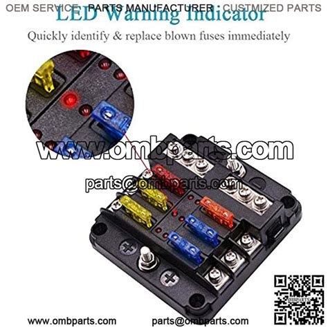 Volt Fuse Block Waterproof Boat Fuse Panel With LED Warning Indicator Damp Proof Cover