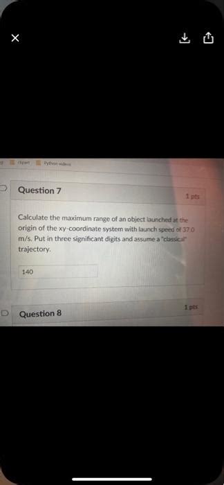 Solved х D Question Calculate the maximum range of an Chegg
