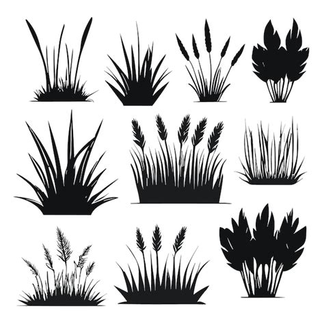 Premium Vector Grass Vector Art Design Set