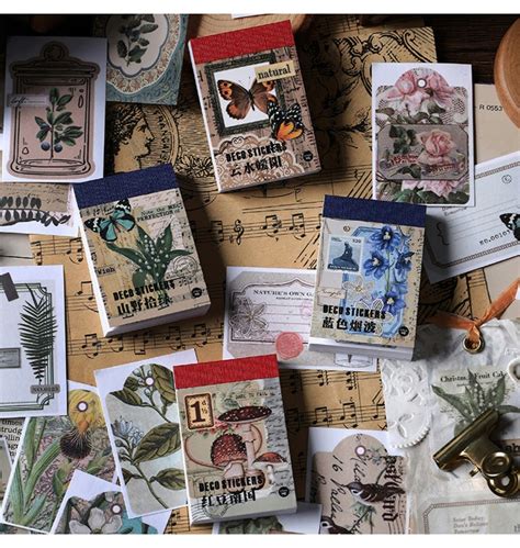 빈티지 꽃 나비 라벨 레터링 다꾸 스티커북 4종 다이어리꾸미기 티몬