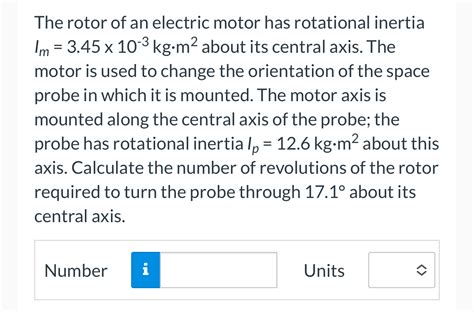 Solved The Rotor Of An Electric Motor Has Rotational Inertia Chegg