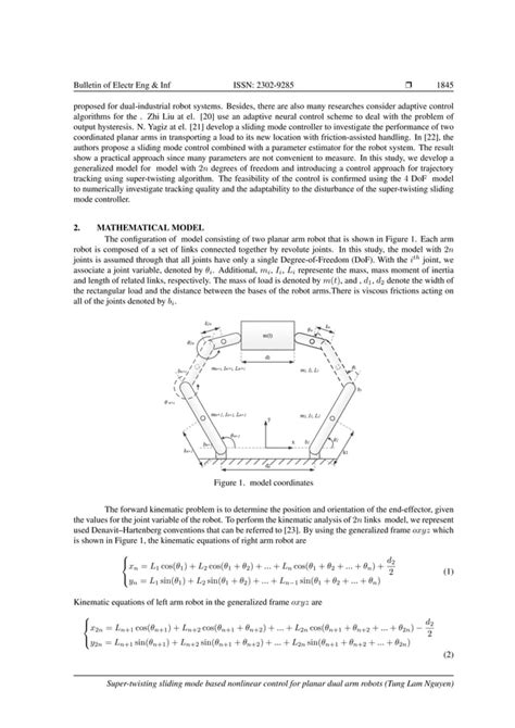 Super Twisting Sliding Mode Based Nonlinear Control For Planar Dual Arm