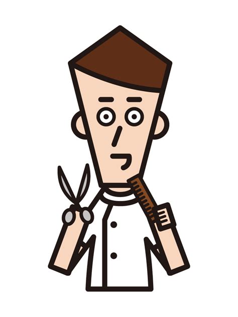 이발사남성 일러스트 무료 일러스트 소재집 Kukukeke