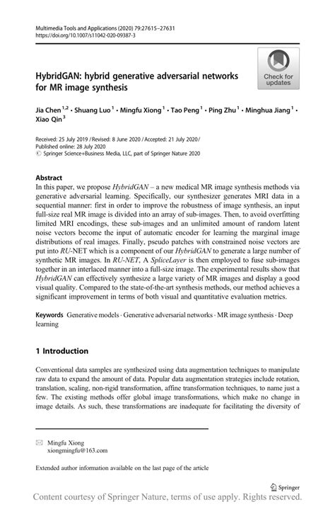 Hybridgan Hybrid Generative Adversarial Networks For Mr Image Synthesis Request Pdf