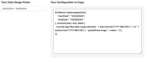 Til Javascript Date Range Picker