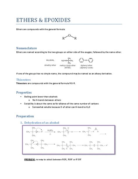 Chem 222 Lecture Ethers Epoxidespdf Oneclass