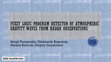 Pdf Fuzzy Logic Program Detector Of Atmospheric Gravity Waves From Radar Observations