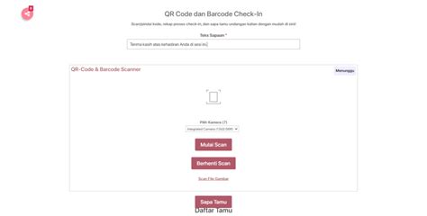 Cara Scan QR Code Barcode Check In Download Layar Sapa