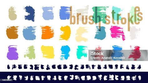 브러쉬 스트로크 벡터 페인트 브러시 집합입니다 그런지 디자인 요소 사각형 텍스트 상자입니다 템플릿 더러운 조난 텍스처 배너입니다 컬러 잉크가 튄다 지저분한 흑백 페인트 물체