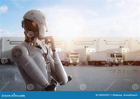 Smart Logistic Concept With Robot Control Warehouse System Stock Illustration Illustration Of