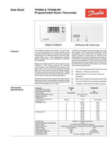 Danfoss Tp5000si Programmable Room Thermostat Wiring Diagram Wiring Diagram