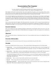 Sample Documentation Plan Template Pdf Documentation Plan Template Copyright 2009 Richard L