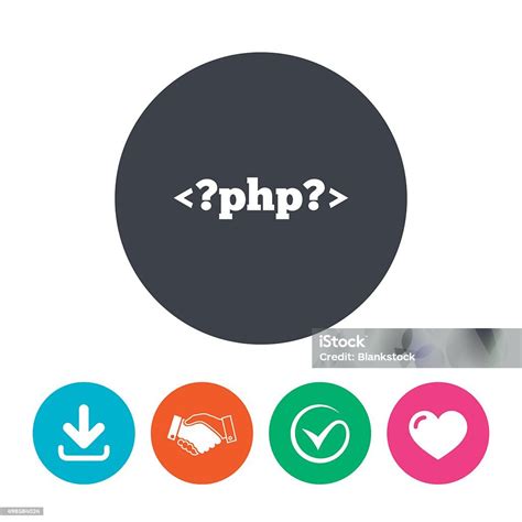 Php Signe Icône Langage De Programmation Symbole Vecteurs Libres De Droits Et Plus Dimages