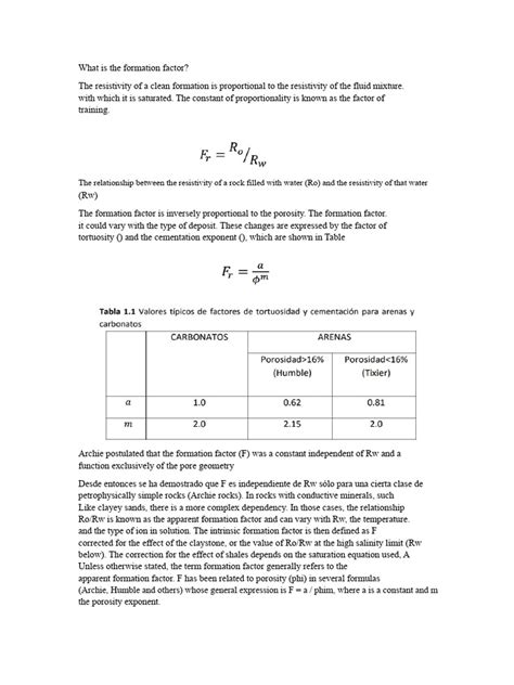 What Is The Formation Factor Pdf Porosity Applied And