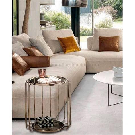 Schuller Hadas Side Table Gloss Chrome And Tempered Glass